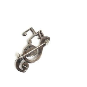 Vintage | Jewelry | Vintage Sterling Silver Music Notes Brooch Pin ...